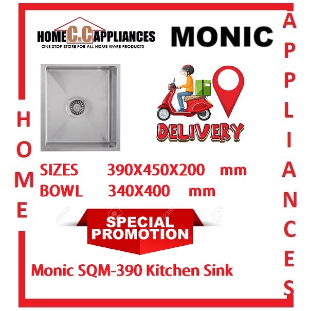 Monic SQM-390 Kitchen Sink | Shopee Singapore