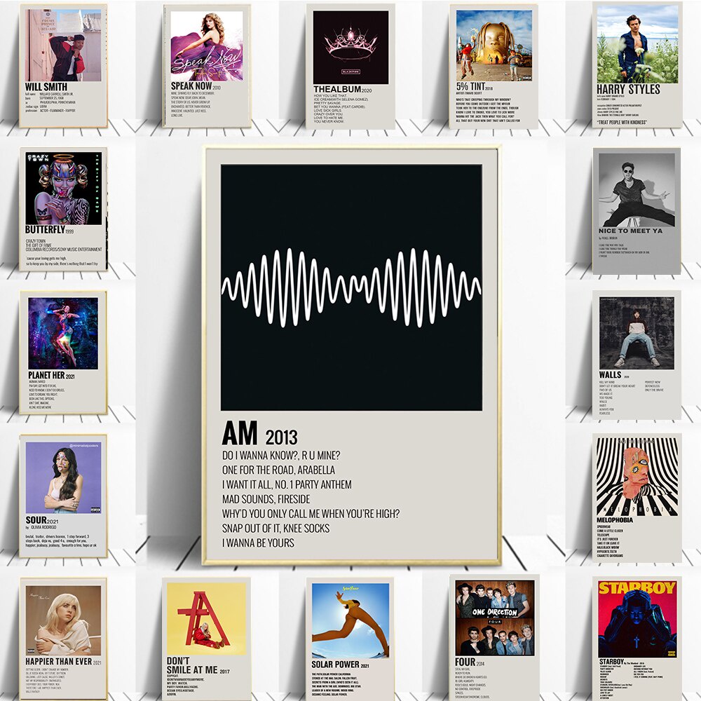 Pop Music Band Print Black Pink Tame Impala Taylor Swift Travis scott ...