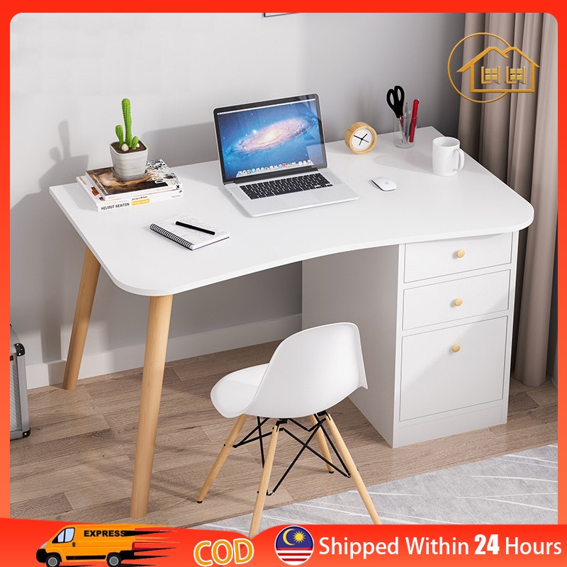 LI|120CM Meja Study Table with Drawer Computer Table modern writing ...