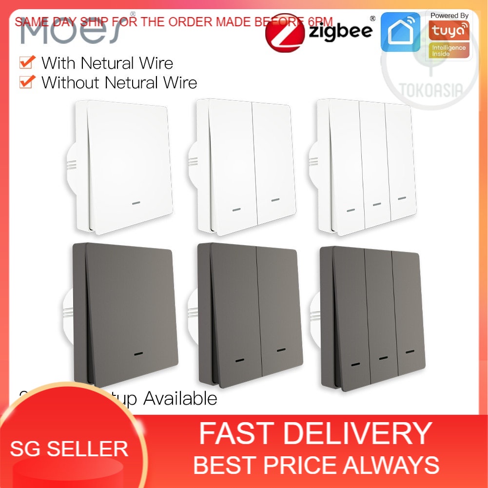 Zigbee Moes Sg Sg Zigbee Smart Wall Light Switch No Neutral Wire