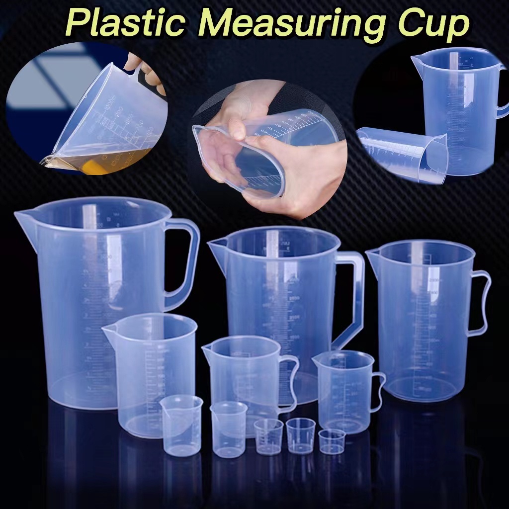 20ml 30ml 50ml 250ml 500ml 1000ml Clear Plastic Graduated Measuring Cup ...