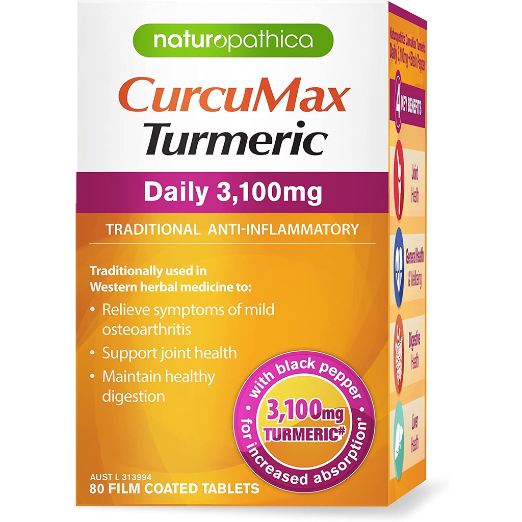 Naturopathica Curcumax Turmeric Daily 3100mg X 80 Coated Tablets ...