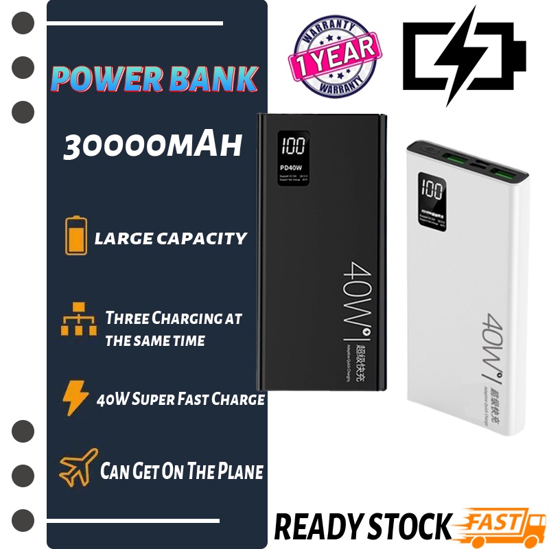 [READY STOCK] 40W Power Bank 30000mAh Powerbank Super Fast Charging ...