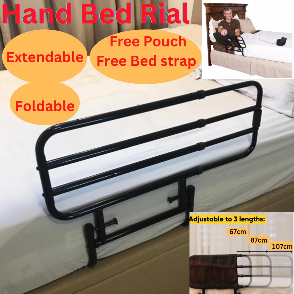 Hand Bed Rail Elderly Fall Prevention Extendable Foldable Bed Rail Bar ...