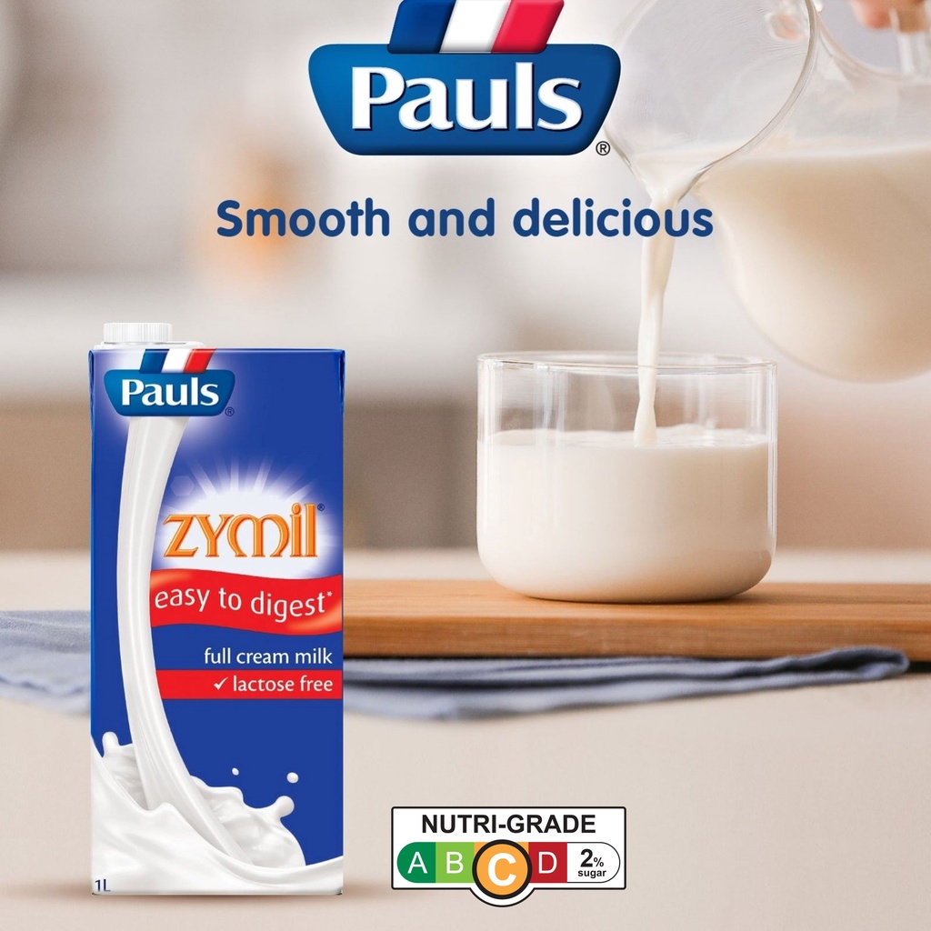 [1 Carton] Pauls Zymil Lactose Free Full Cream Milk UHT (12x1L ...