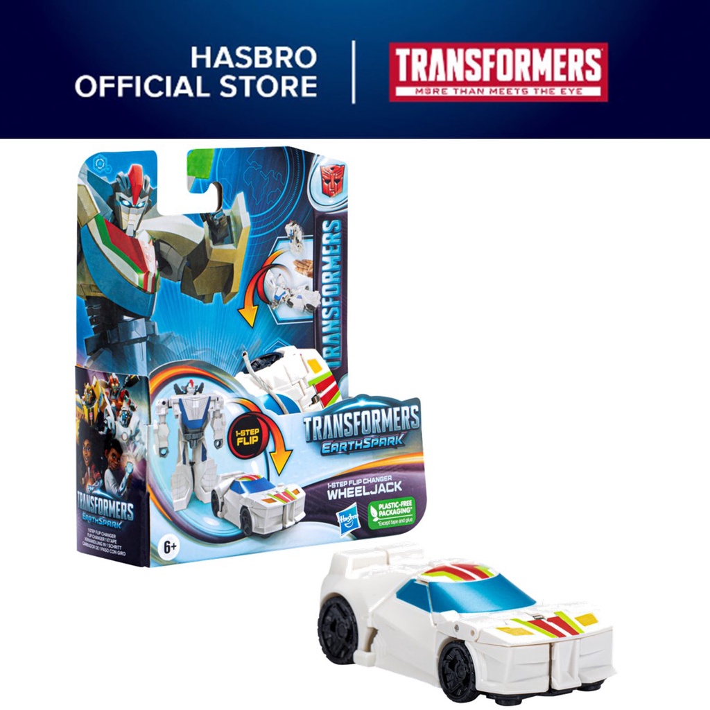 Transformers Toys EarthSpark 1-Step Flip Changer Wheeljack 4” Action ...