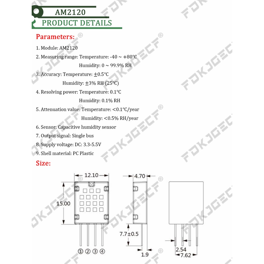 Digital Temperature Sensor / Humidity Sensor DHT11 DHT22 DHT20 AM2302 AM2320 AM2120 SHTC3 Sensor ...