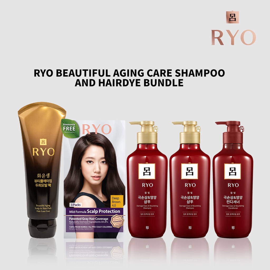Ryo Beautiful Aging Care Shampoo and Hairdye Bundle | Shopee Singapore
