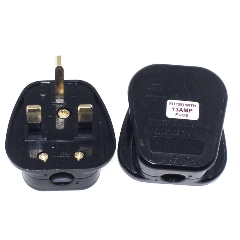 UK 3 Pins AC Electrical Power Rewireable Plug Male Wire Fused Socket ...