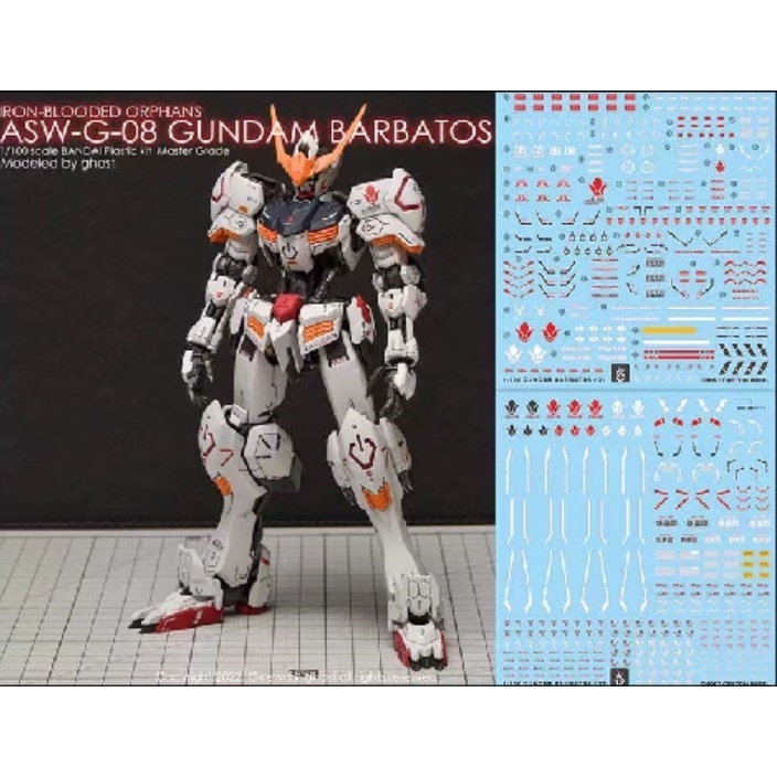 YAN Water Slide Decal For GHOST Mg Barbatos 1/100 4th Form | Shopee ...