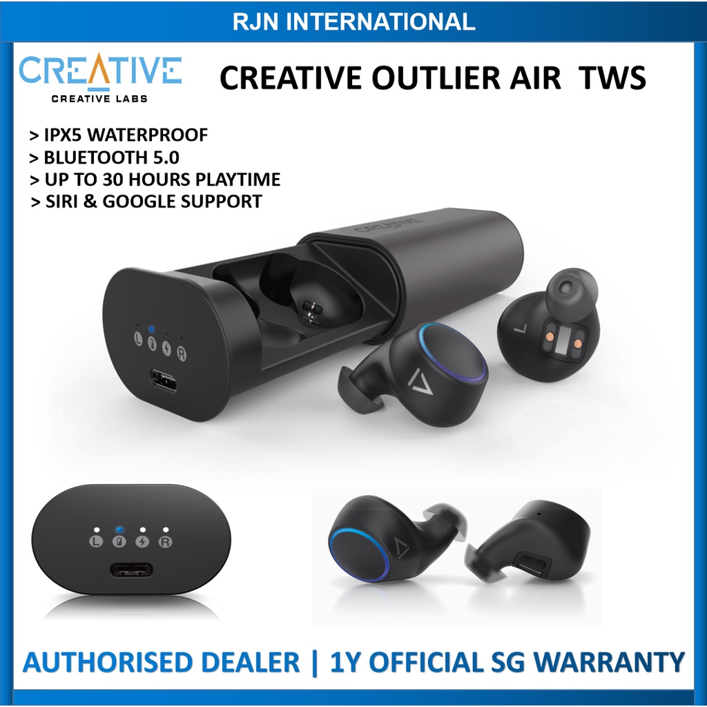 Creative outlier air/Gold tws wireless earbuds with ipx5 waterproof, 30 ...