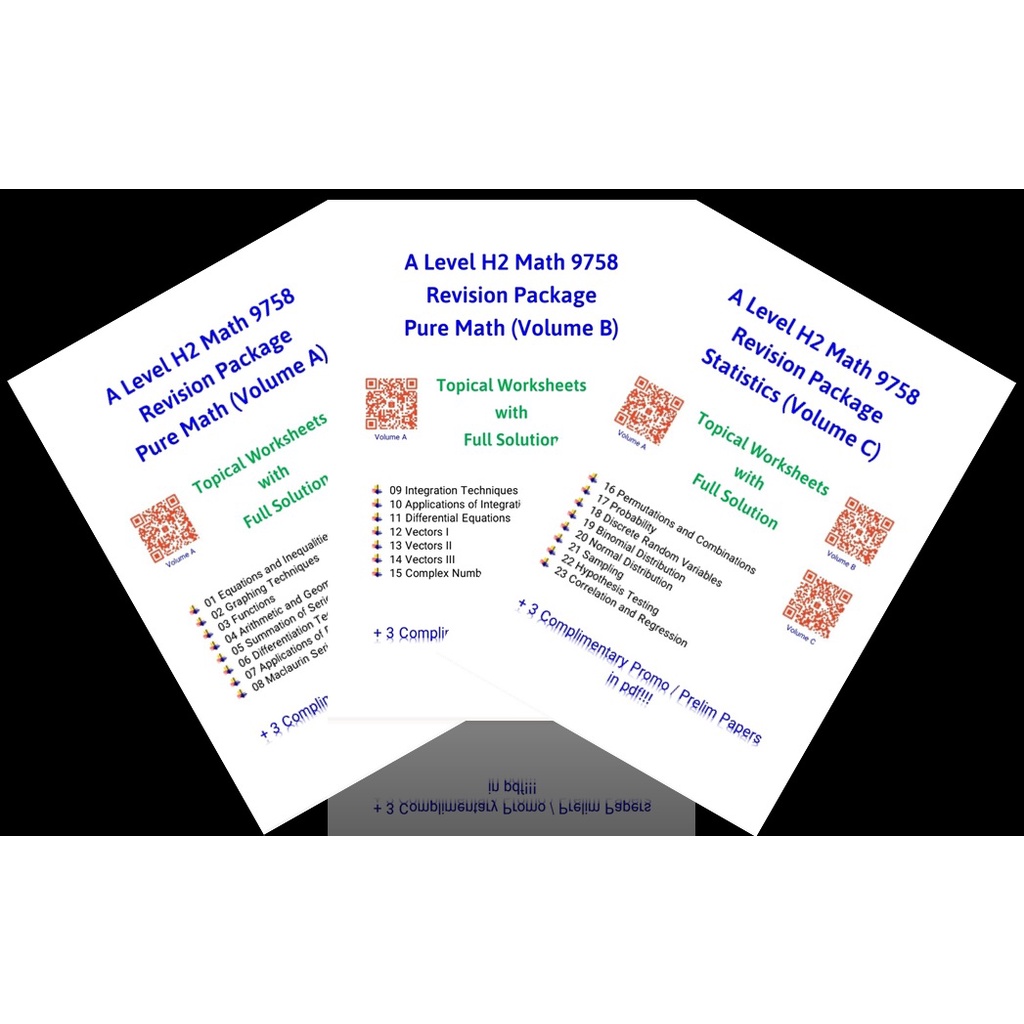 H2 Math A Level Complete Revision Package (Volume A to C) | Shopee ...