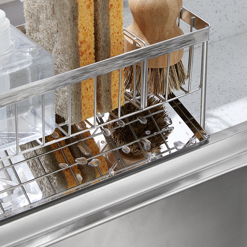 【SG】Japanese Style Sponge Holder Stainless Steel Drainer Kitchen Racks ...