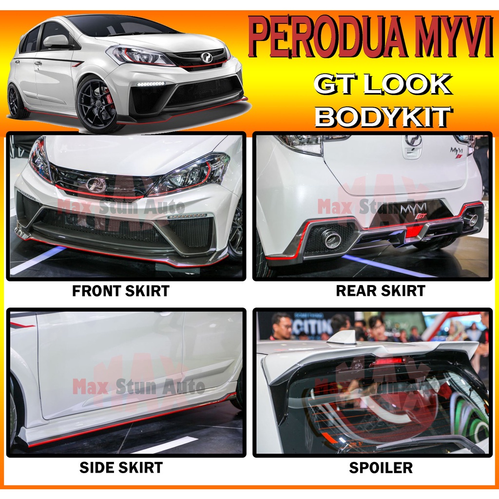 PERODUA MYVI 2018-2021 GT STYLE BODYKIT (GT) BUMPER SKIRT LIP FOR MYVI ...