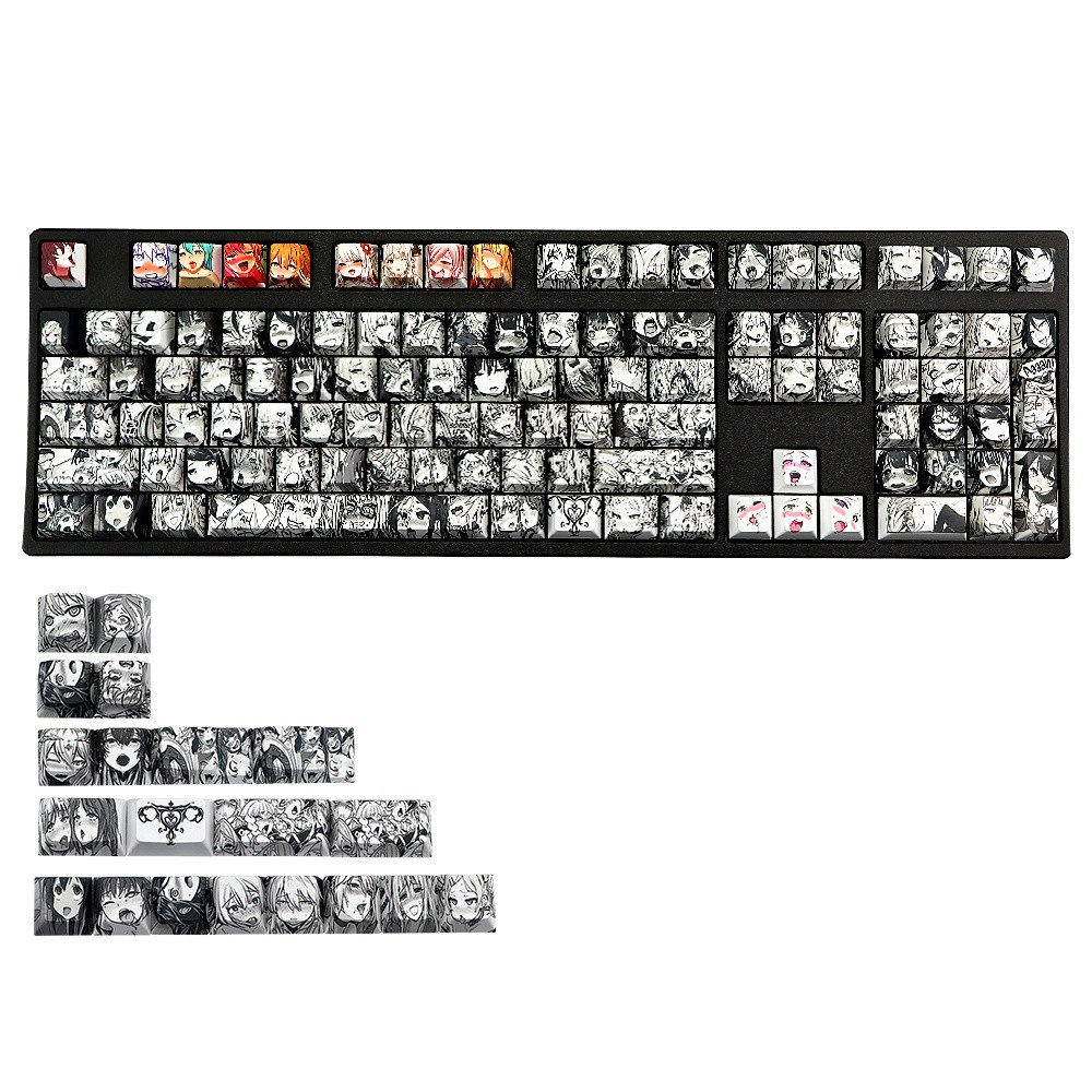 108 Style Key Set Ahegao Keycap PBT Sublimation Japanese Anime Keycap ...