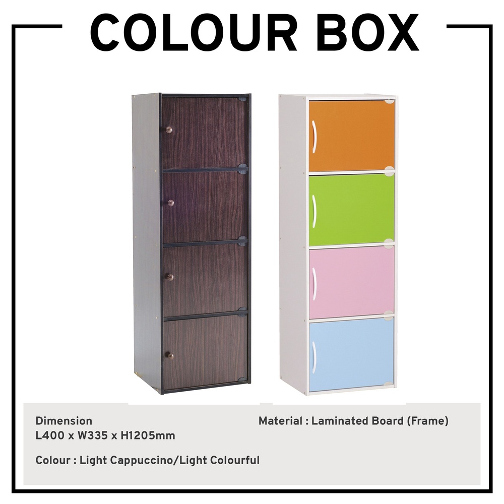 Colour Box with 4 Door Storage Box Storage Cabinet Utility Shelve ...