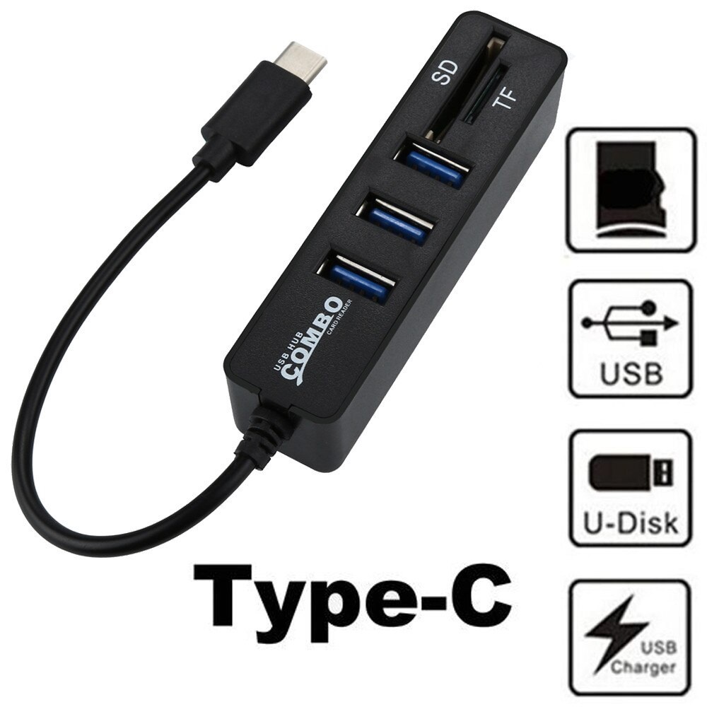 (SG) Small size Usb Hub 2 in 1 Type-C OTG USB 3.0 Hub Splitter Combo ...