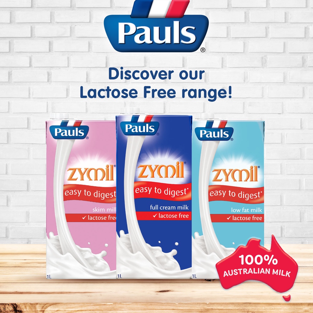 [1 Carton] Pauls Zymil Lactose Free Full Cream Milk UHT (12x1L ...