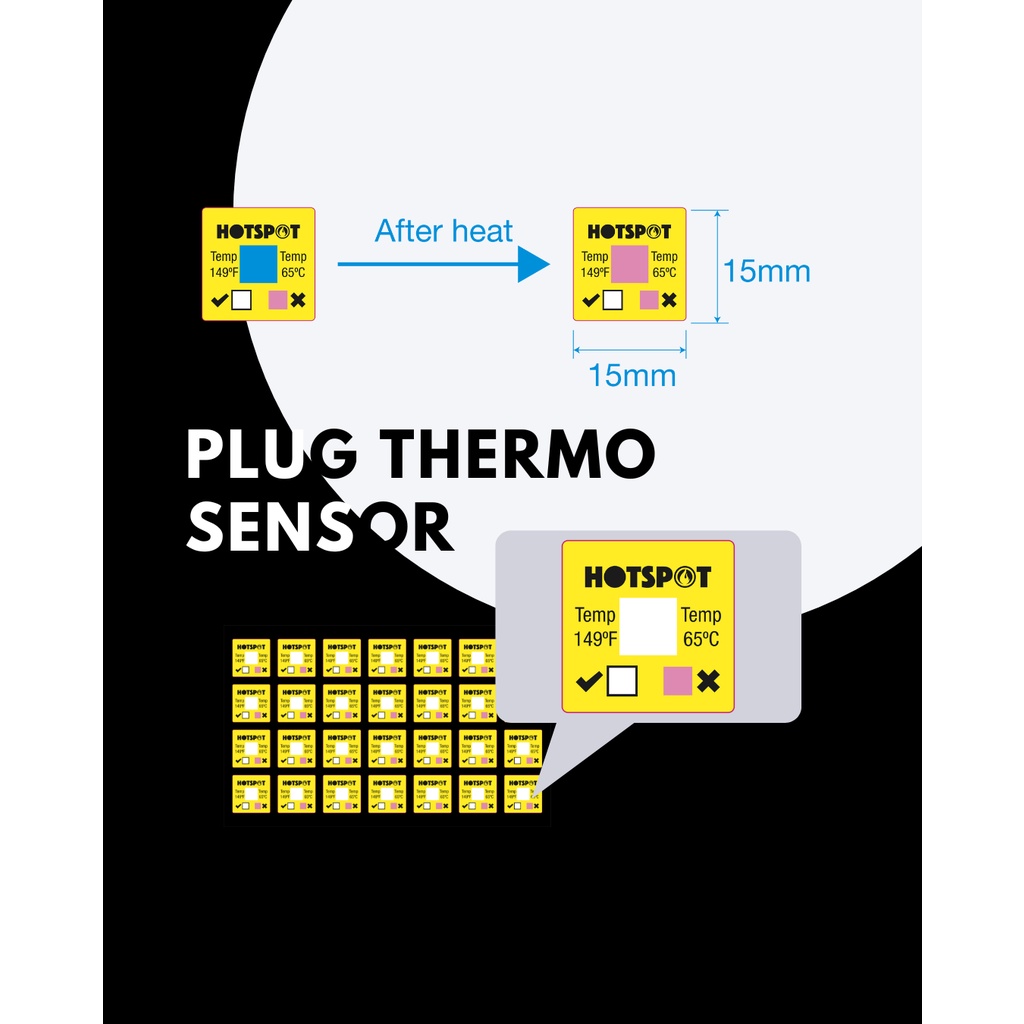 HotSpot Thermo Sensor Warning Labels. Temperature-Sensitive Stickers ...