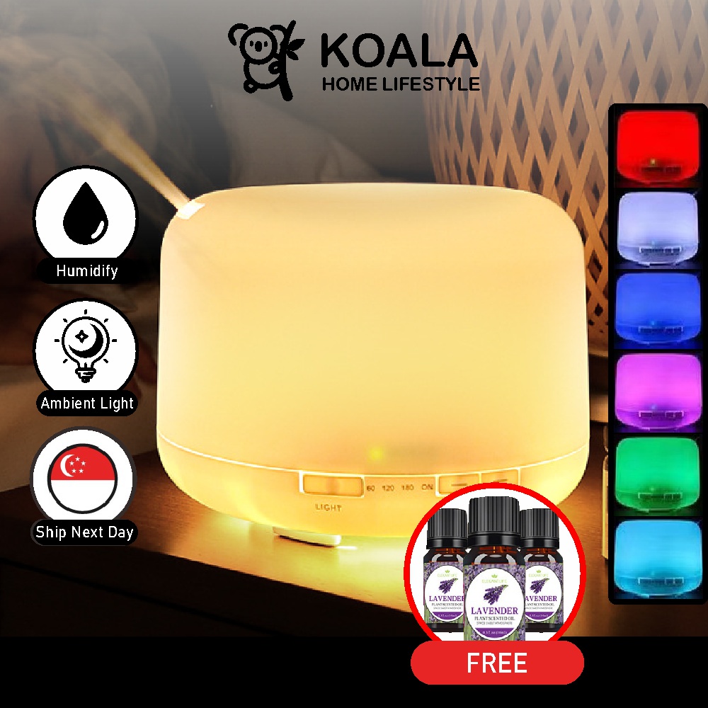 🇸🇬Koala Home🔥Aromatherapy Humidifier Aroma Diffuser 8 LED Light ...