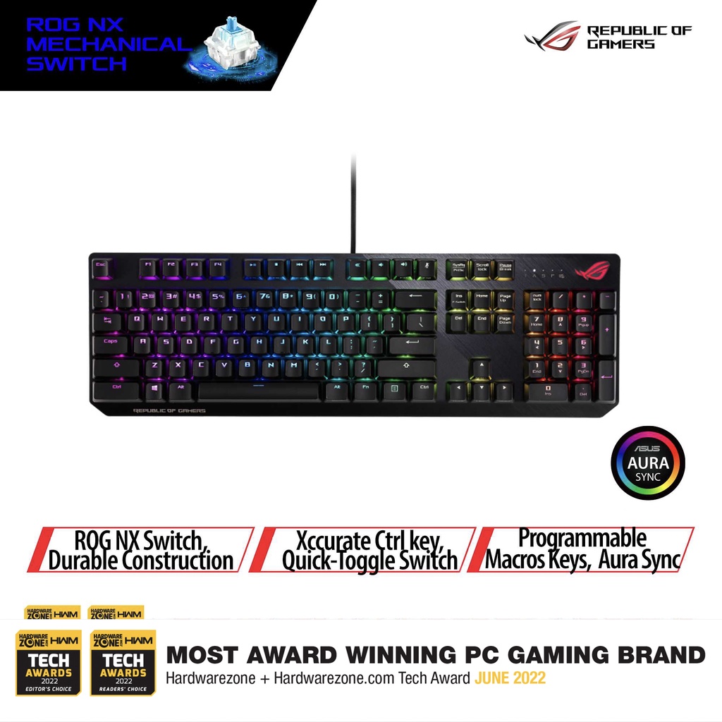 ASUS ROG Strix Scope NX Gaming Keyboard (ROG NX Mechanical Switches ...