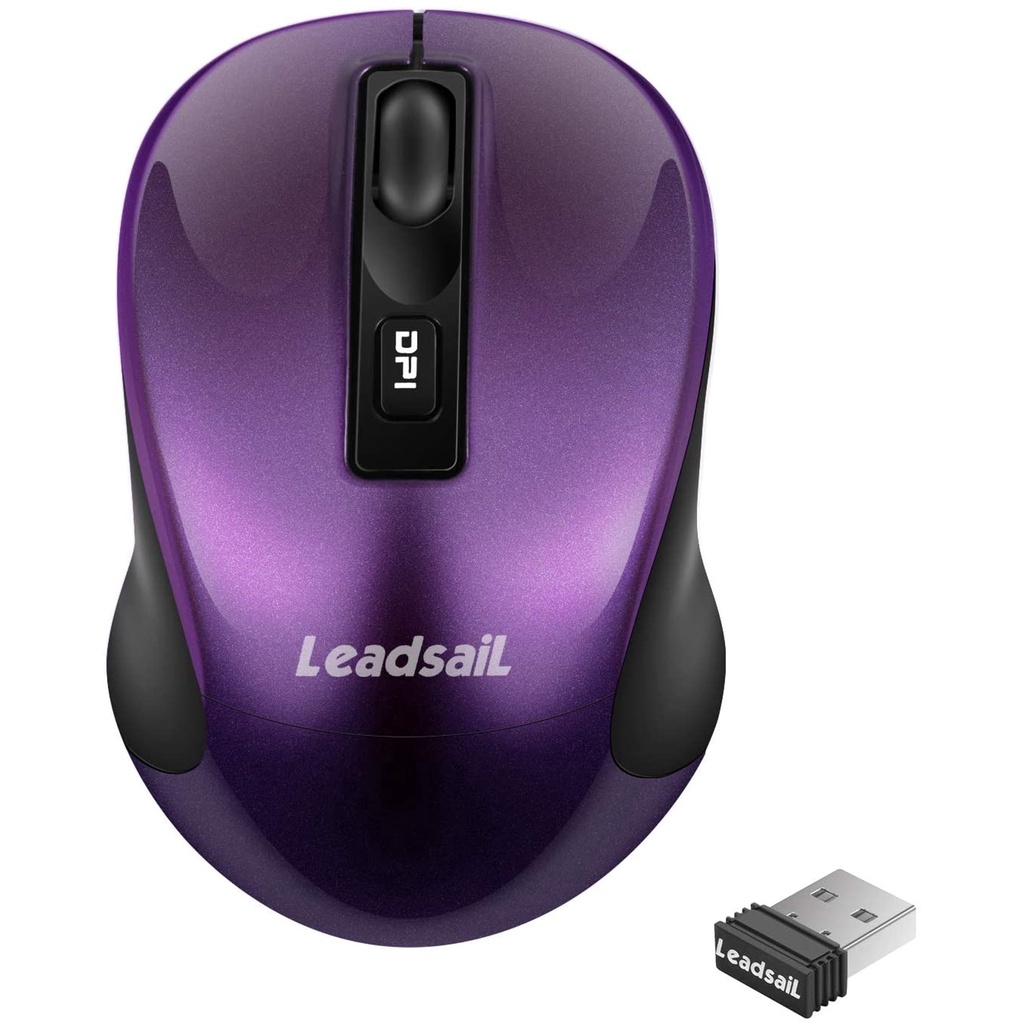 Wireless Computer Mouse, 2.4G Portable Slim Cordless Mouse Less Noise ...