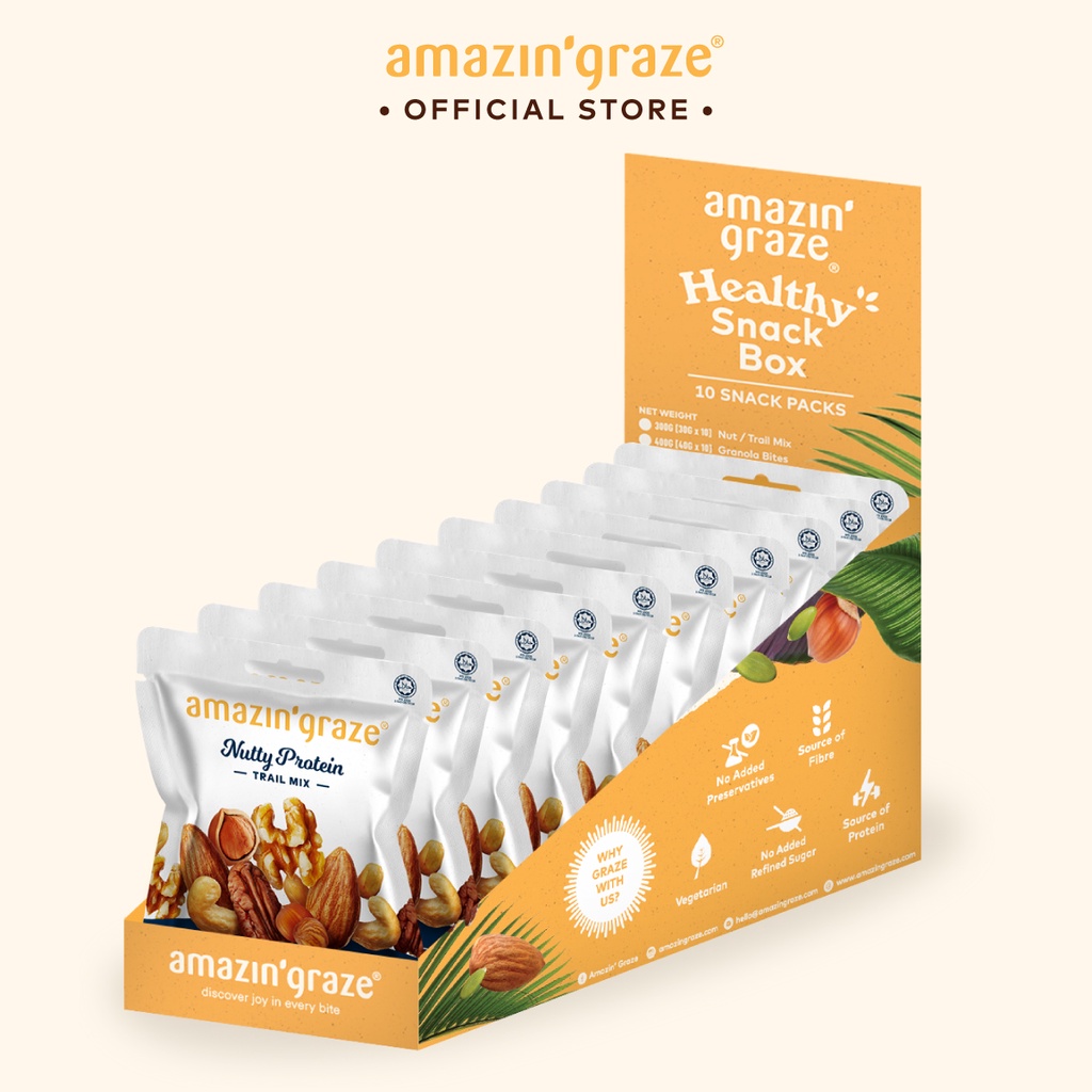 [Bundle of 10] Amazin' Graze Healthy Nutty Protein mini Trail Mix (10 x ...