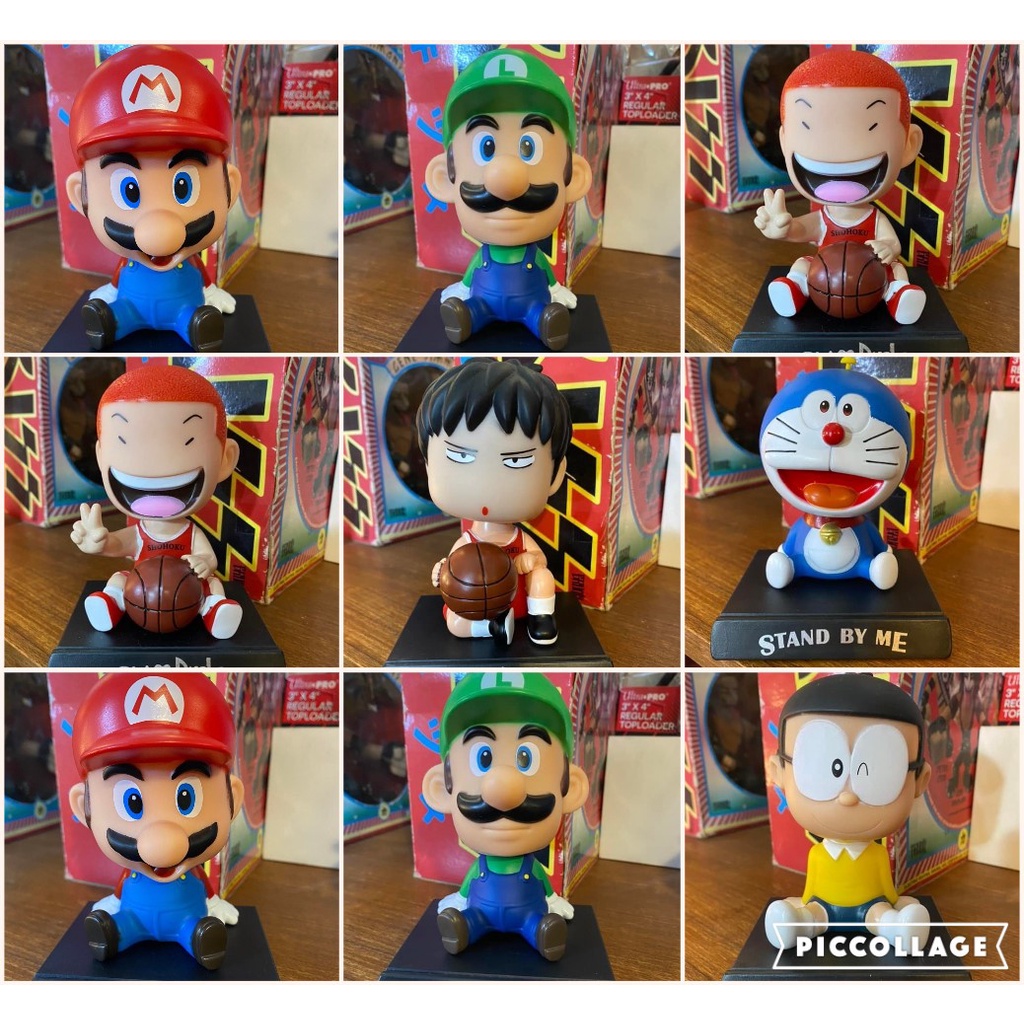 SAKURAGI, RUKAWA, MARIO, LUIGI, DORAEMON, NOBITA BOBBLEHEAD - BOBBLE ...