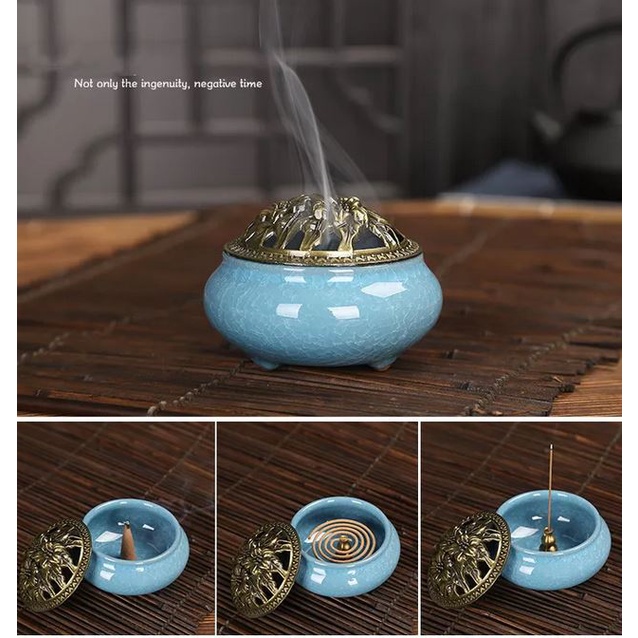 {SG Seller} New ceramic Portable Home Incense Stick Holder cones ...