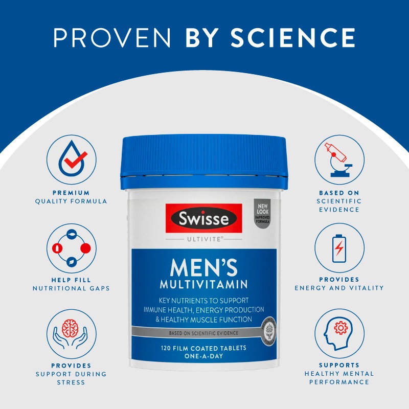 Swisse Ultivite Men's Multivitamin 120 Film Coated Tablets (EXP:09 2026) | Shopee Singapore
