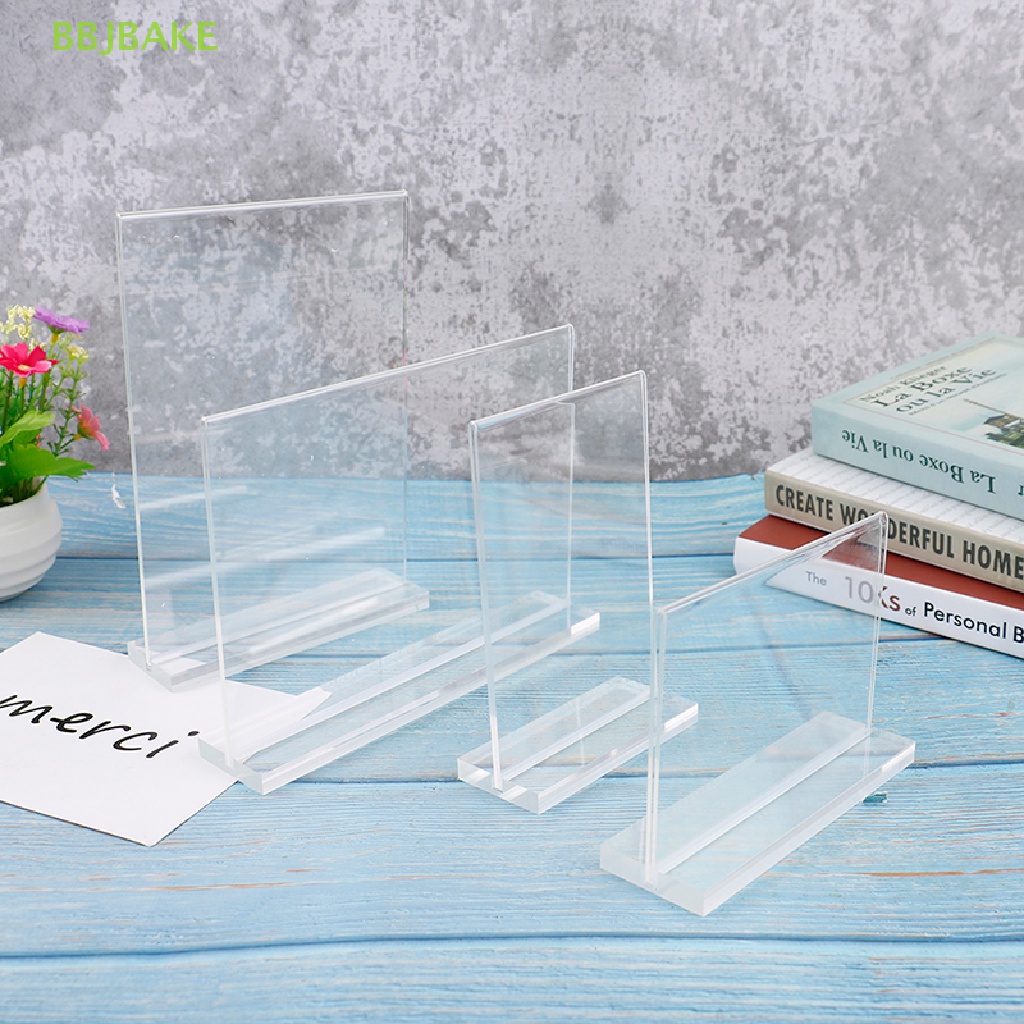 [FSBA] T shape Double Side Acrylic Sign Card Holder Display Stand Menu ...