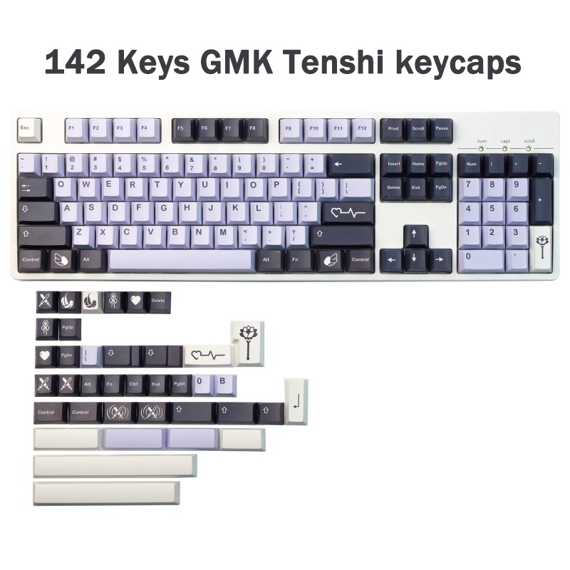 142 Keys GMK Tenshi Keycaps Cherry Profile PBT 5-side Dye Sublimation ...