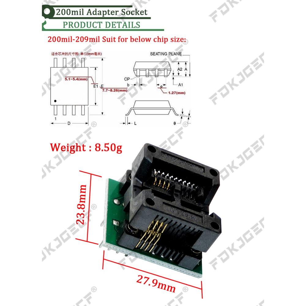 SOP16 to DIP8 Wide-body Seat Wide 150mil 200mil 208mil 300mil ...