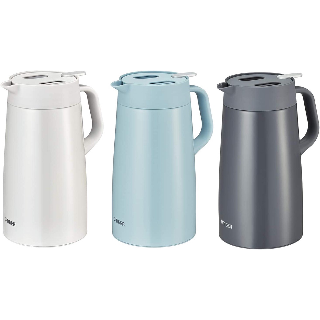 【TIGER】Desktop Pot with push lever 1.6L (Aqua Blue / White / Dark Gray ...