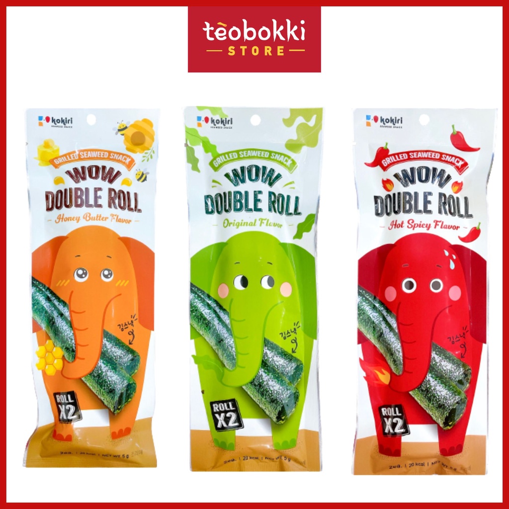 Elephant Wow Roll Kokiri Seaweed Snack 2.5g, 5g | Shopee Singapore