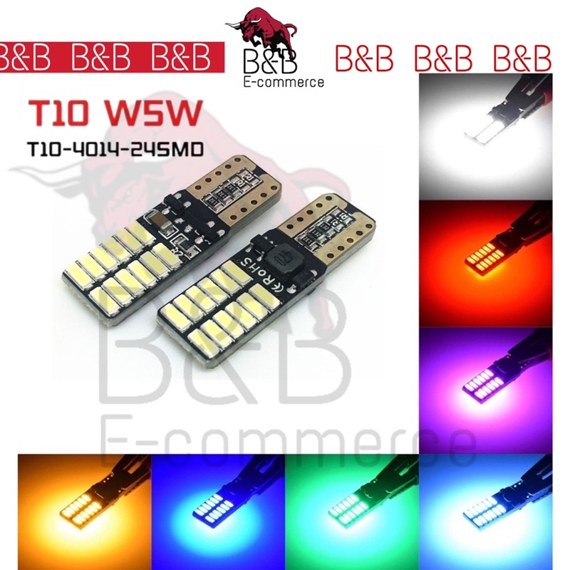 LED T10 W5W Car Marker Light Canbus 4014 24SMD Decoding LED License ...