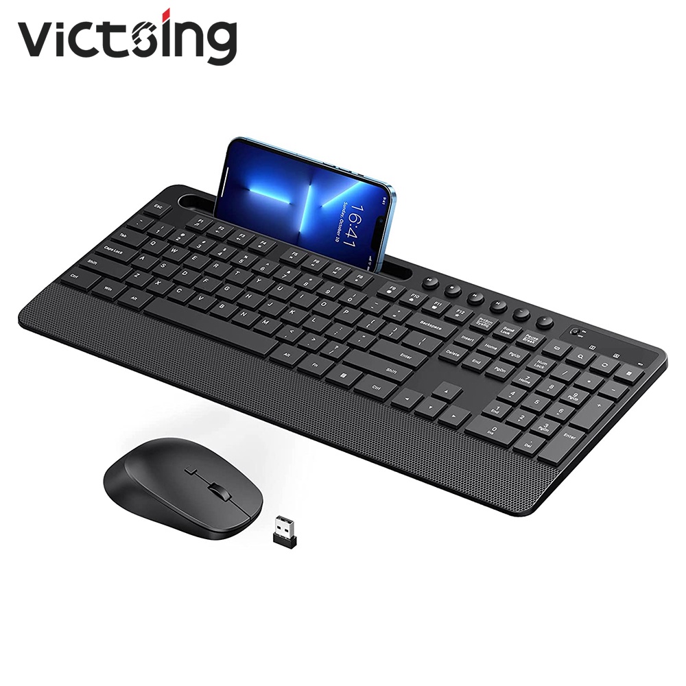 VictSing PC321 Wireless Keyboard and Mouse Combo, 2.4GHz Lag-free ...