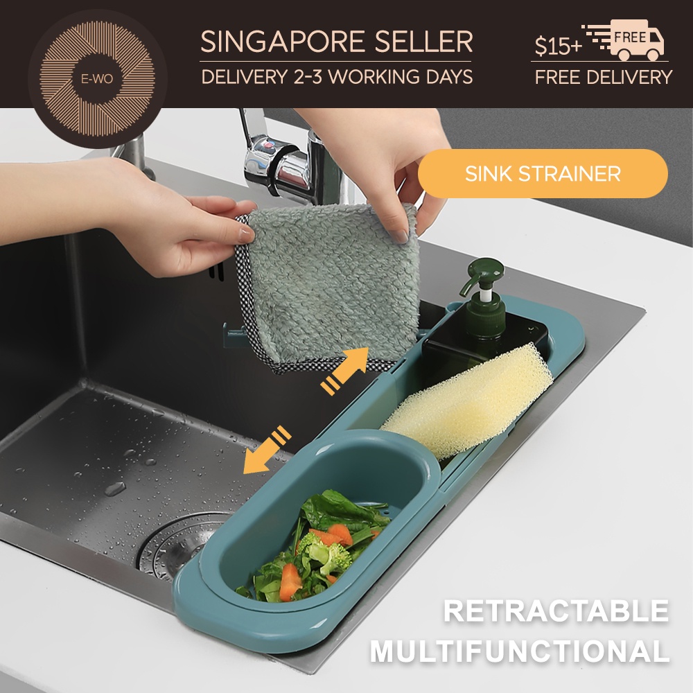 Adjustable Kitchen Sink Strainer, Leftover Drainage Basket, Garbage ...