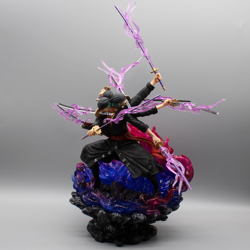 40cm One Piece Zoro Anime Figures Wano Onigashima 9 Swords Style Action ...
