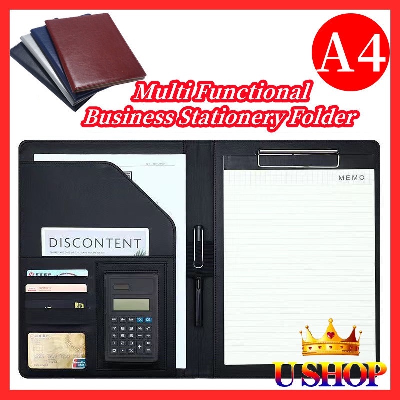 A4 Multifunctional Folder Business Meeting Folder PU Leather Folder ...