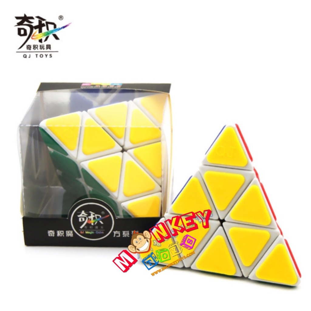 Monkey Toys Rubik's Pyraminx 3x3 QiJi White Background (From Hat Yai ...