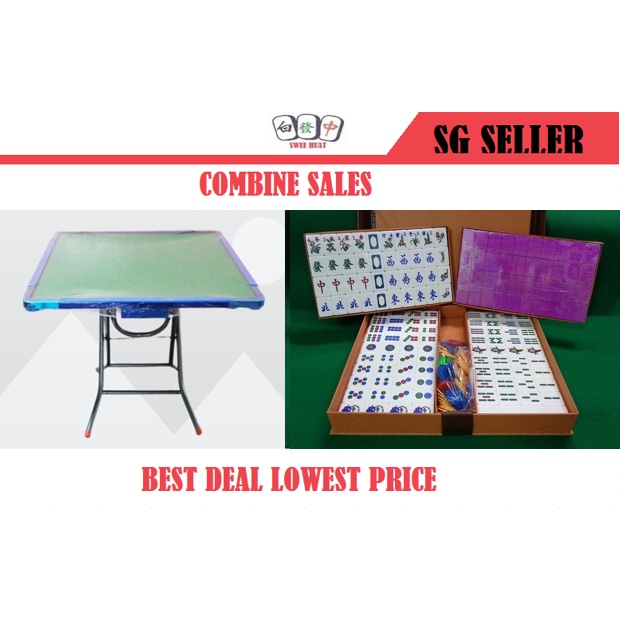 Foldable Blue Edges Mahjong Table & A1 Size 37mm Crystal Purple Mahjong ...