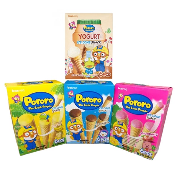 Pororo Ice Cone Snack Chocolate/Banana/Strawberry 54gr | Shopee Singapore
