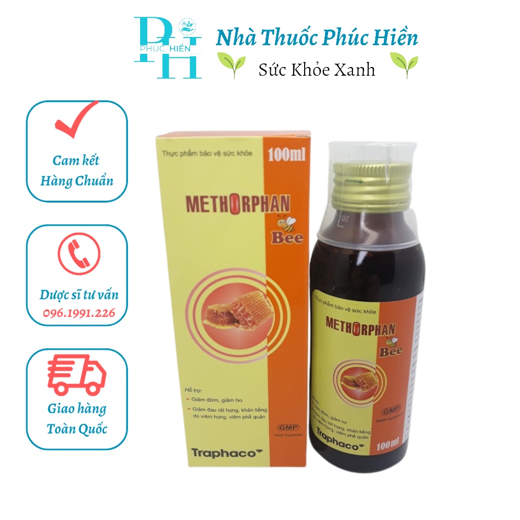 Methorphan bee Traphaco cough syrup 100ml - for children and adults ...