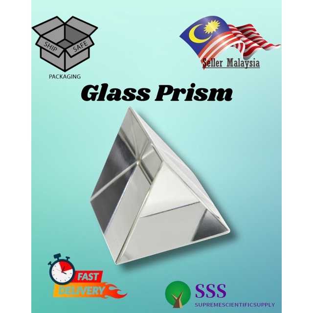 Glass Prism Equilateral | Prisma Kaca Sama Sisi 25 x 25mm (Face ...