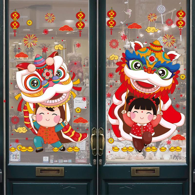 CNY Decoration Sticker 2025 New Year Of Snake Decorative Wall Decal ...
