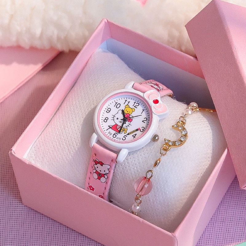 2022 New Hello Kitty Kids Watch Girl Waterproof Cartoon Cat Kid Watch ...