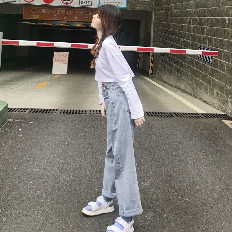 Ulzzang wide-leg jeans | Shopee Singapore