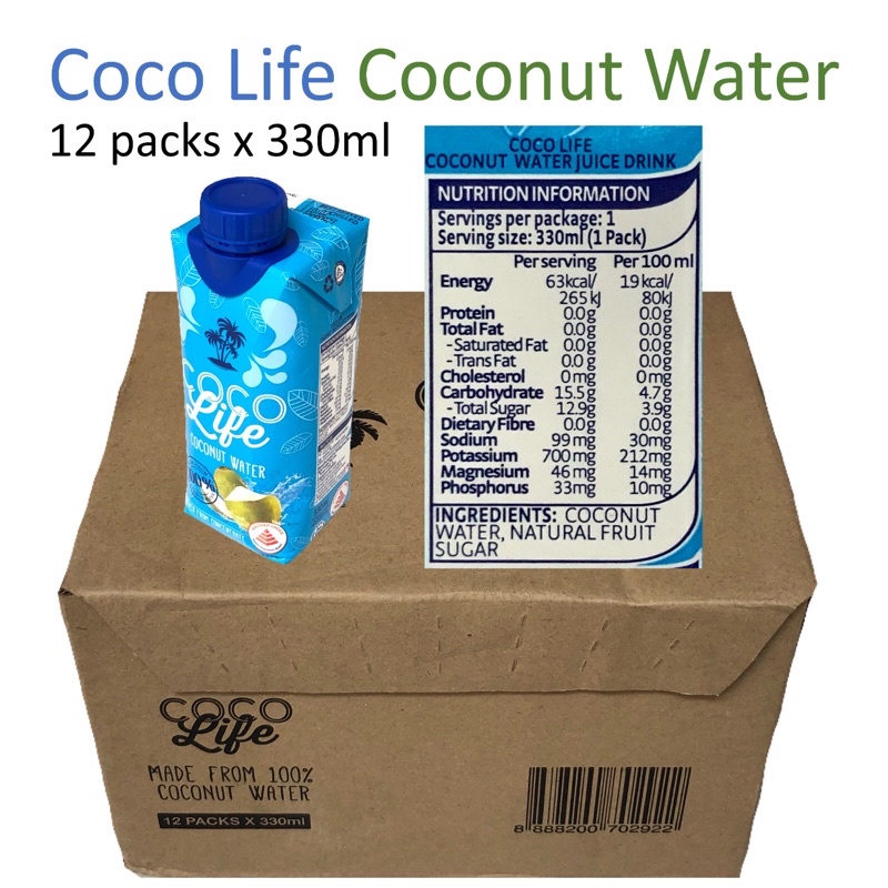 Coco Life Coconut Water 12packs x 330ml | Shopee Singapore