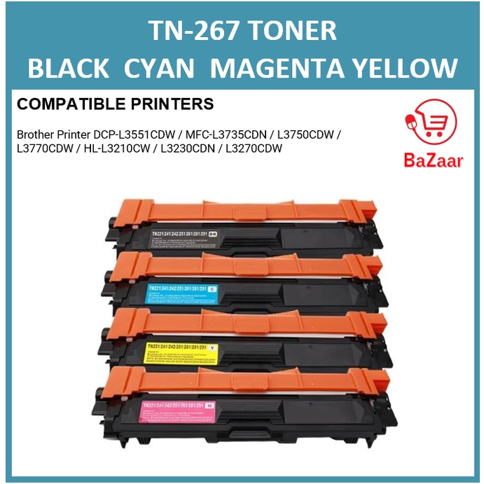 [Compatible] Brother Toner TN-267 TN267 CMYK cartridge Black Cyan ...